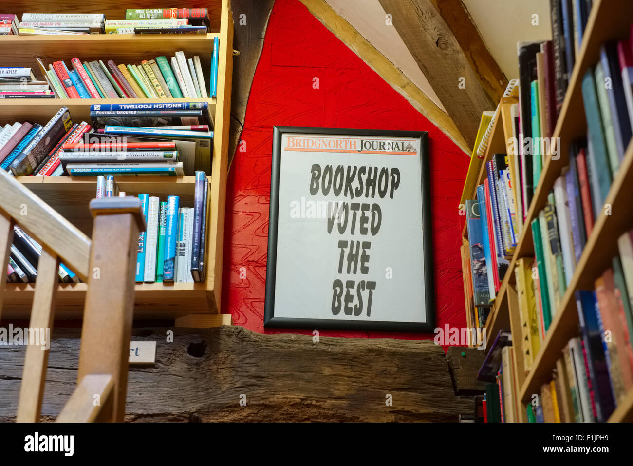 A sign in the award-winning independent bookshop Wenlock Books at Much ...