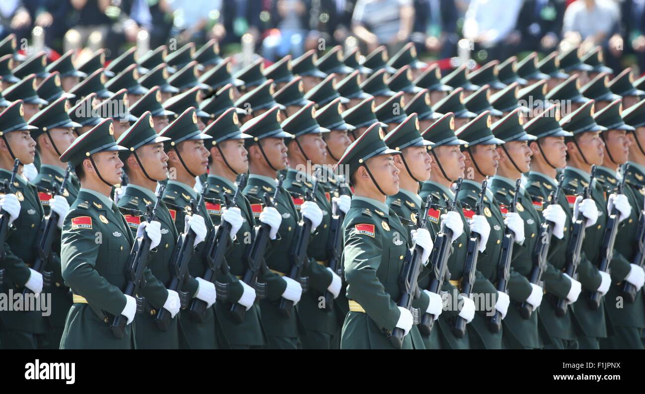 Beijing, China. 3rd Sep, 2015. The phalanx honoring heroes attends a ...