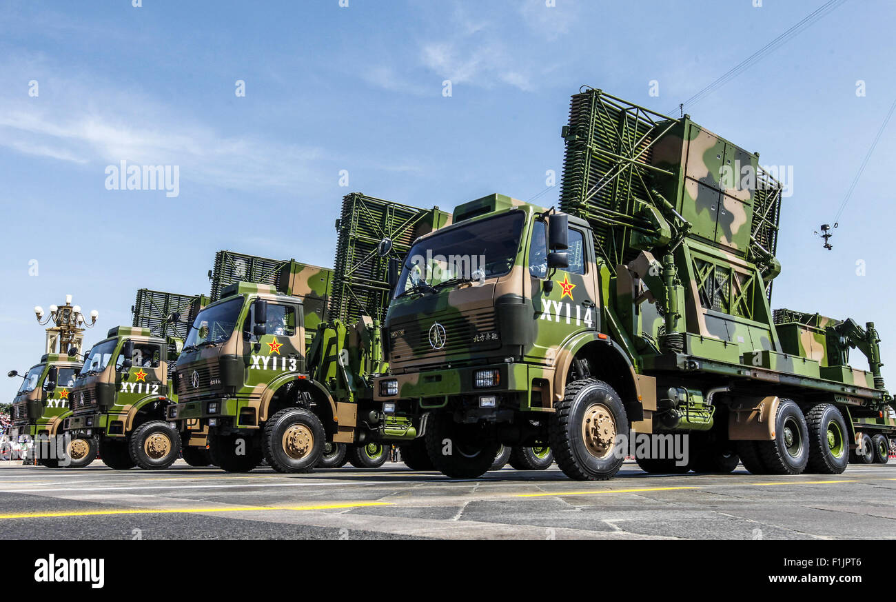 Beijing, China. 3rd Sep, 2015. Early-warning radars attend a parade in ...