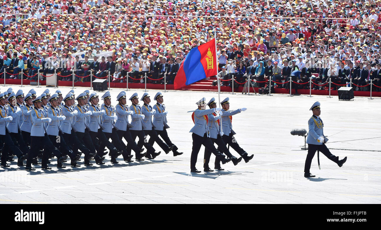 Beijing, China. 3rd Sep, 2015. The Mongolian phalanx attends a parade ...