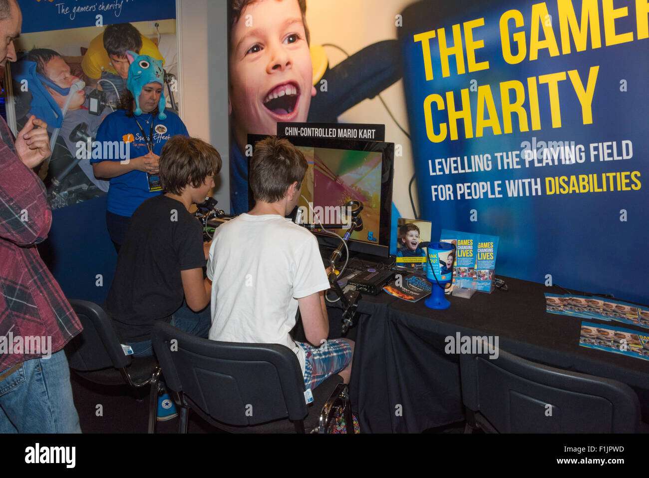 Special effect the disabled gamers charity stand chin controlled mario ...