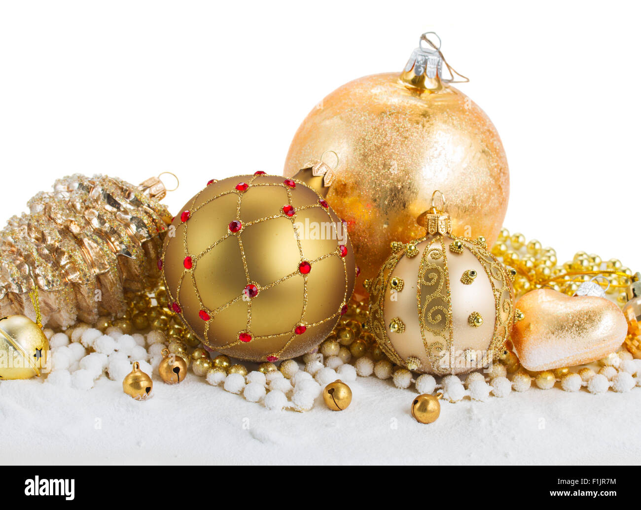 golden christmas decorations Stock Photo - Alamy