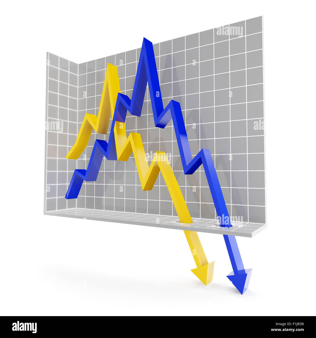 Down trend chart stock Cut Out Stock Images & Pictures - Alamy