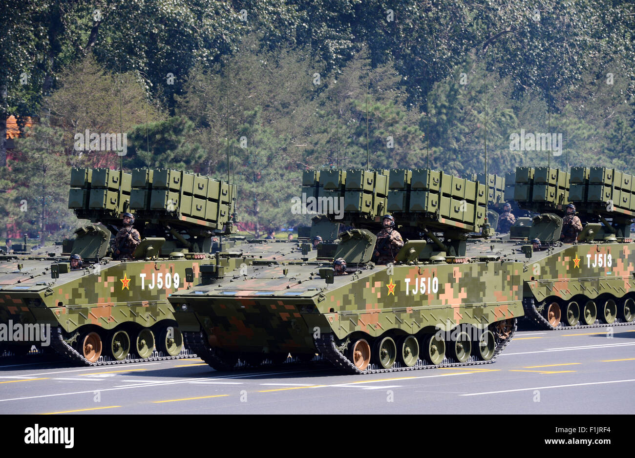 Beijing, China. 3rd Sep, 2015. Anti-tank missile units attend a ...