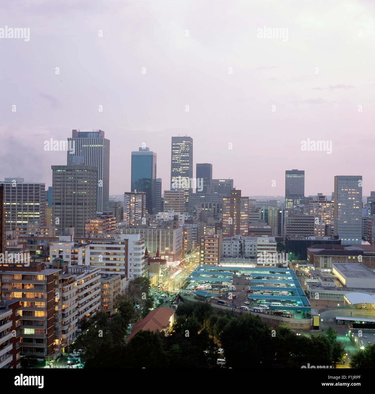 Johannesburg city skyline at night, Gauteng, South Africa Stock Photo ...