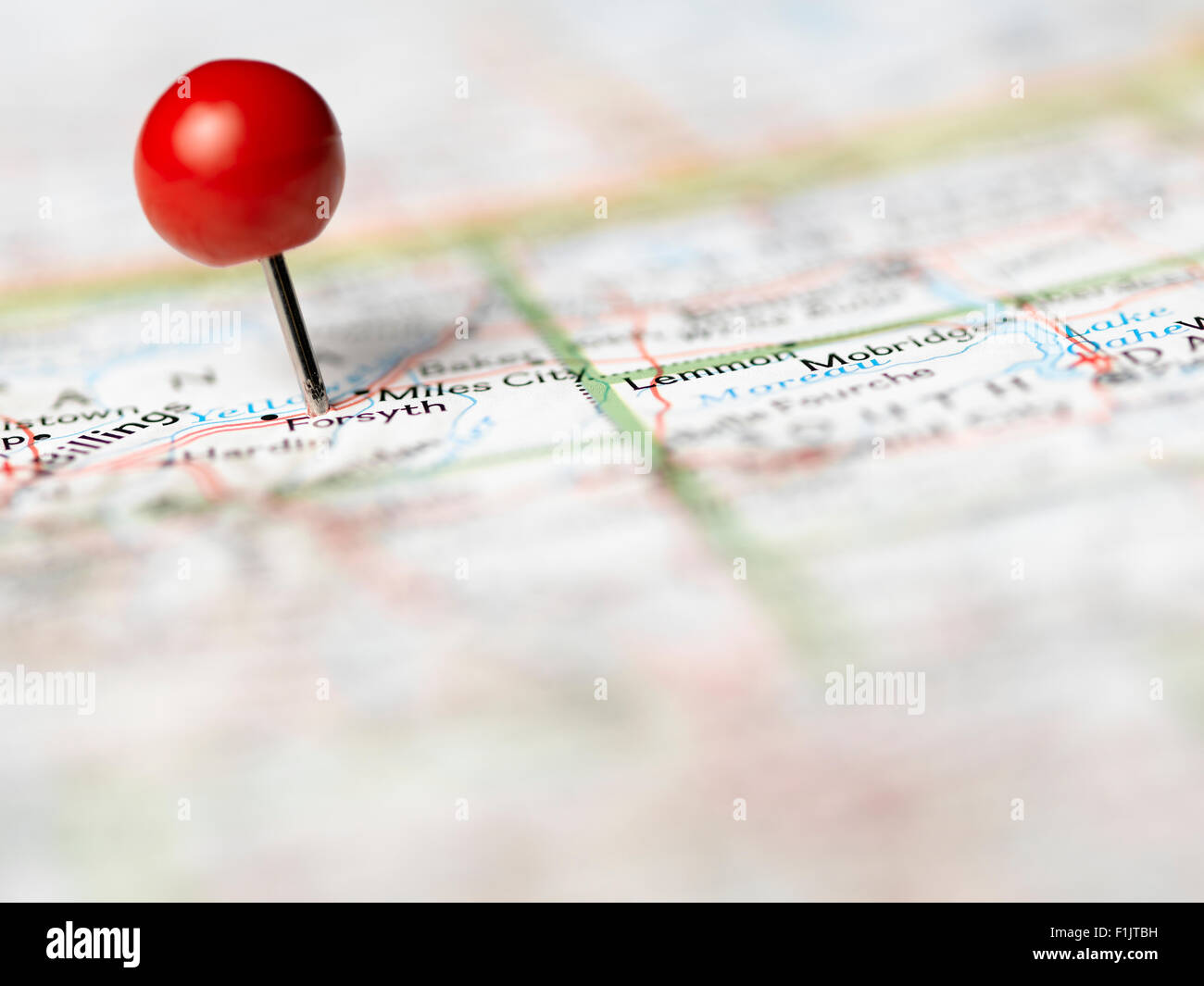 Push Pin on map Stock Photo - Alamy