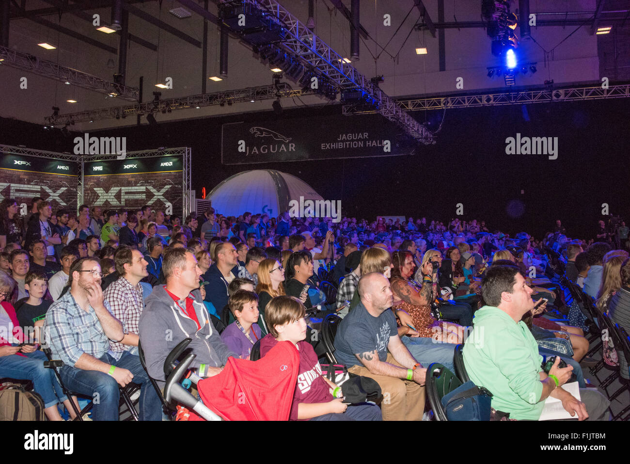 The crowd watching youtubers on stage at Insomnia55 the Ricoh Arena ...