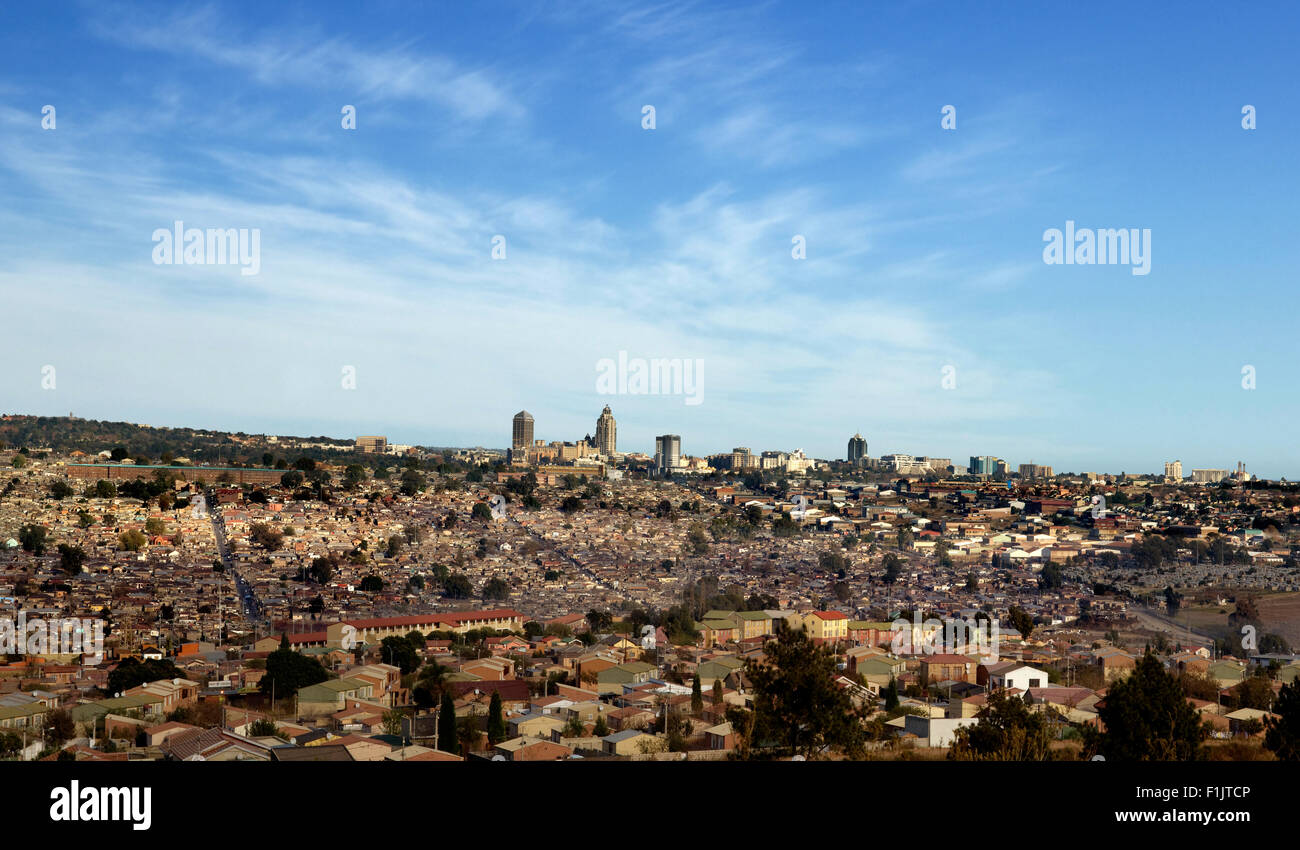 Alexandra township with Sandton skyline Stock Photo - Alamy