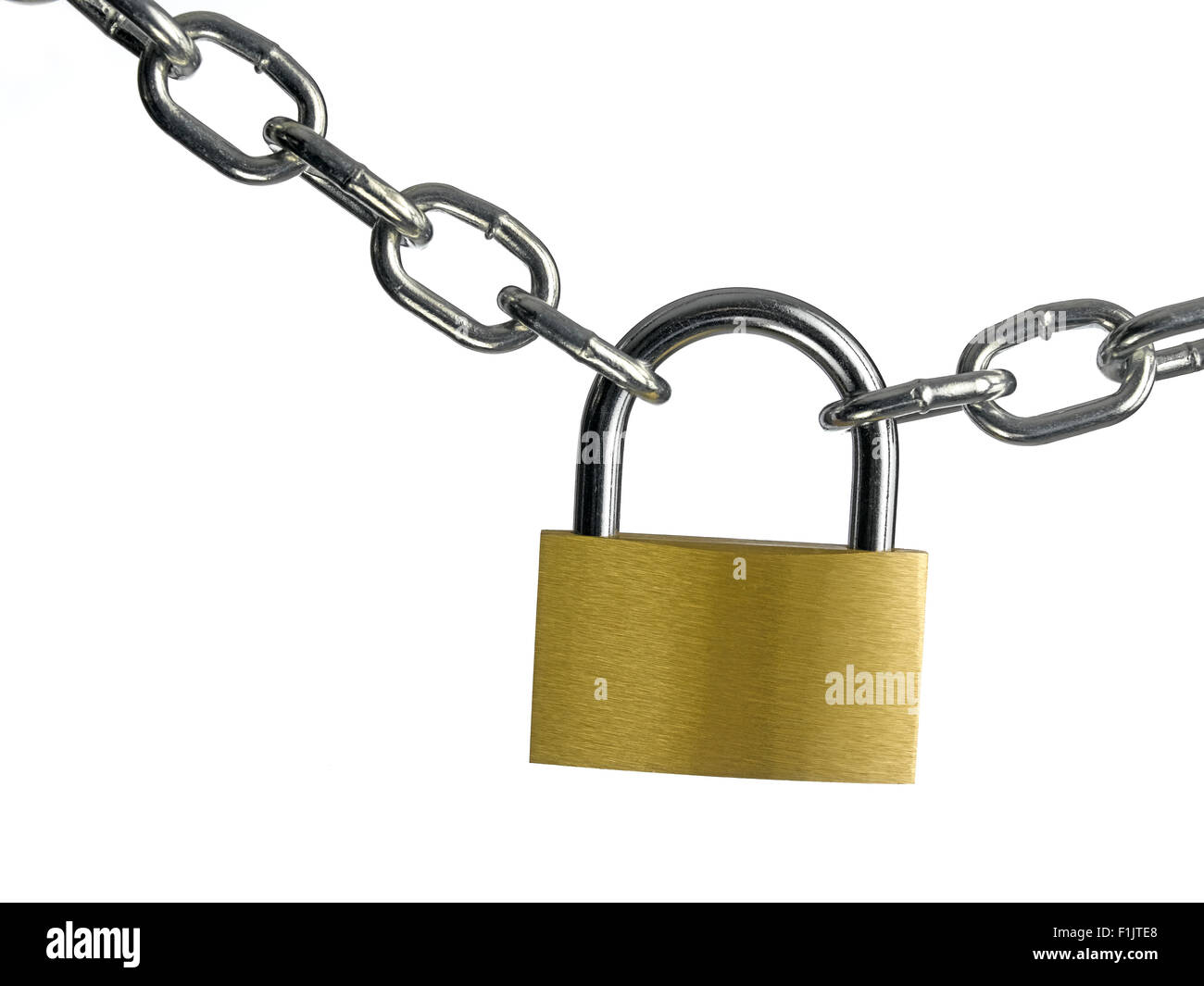 Padlock and chain on white Stock Photo - Alamy