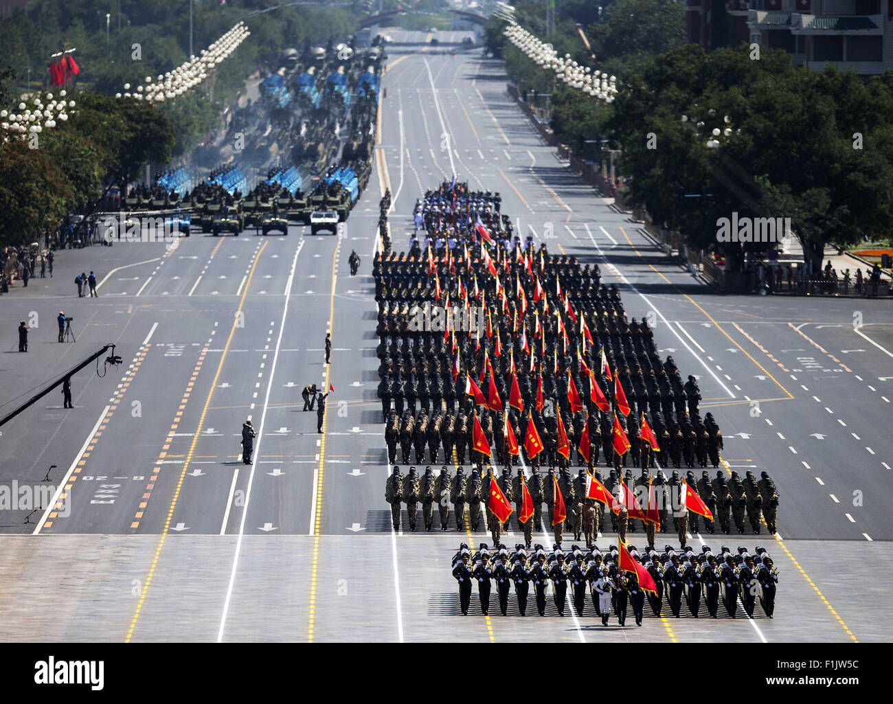 Beijing, China. 3rd Sep, 2015. The phalanx honoring heroes attends a ...