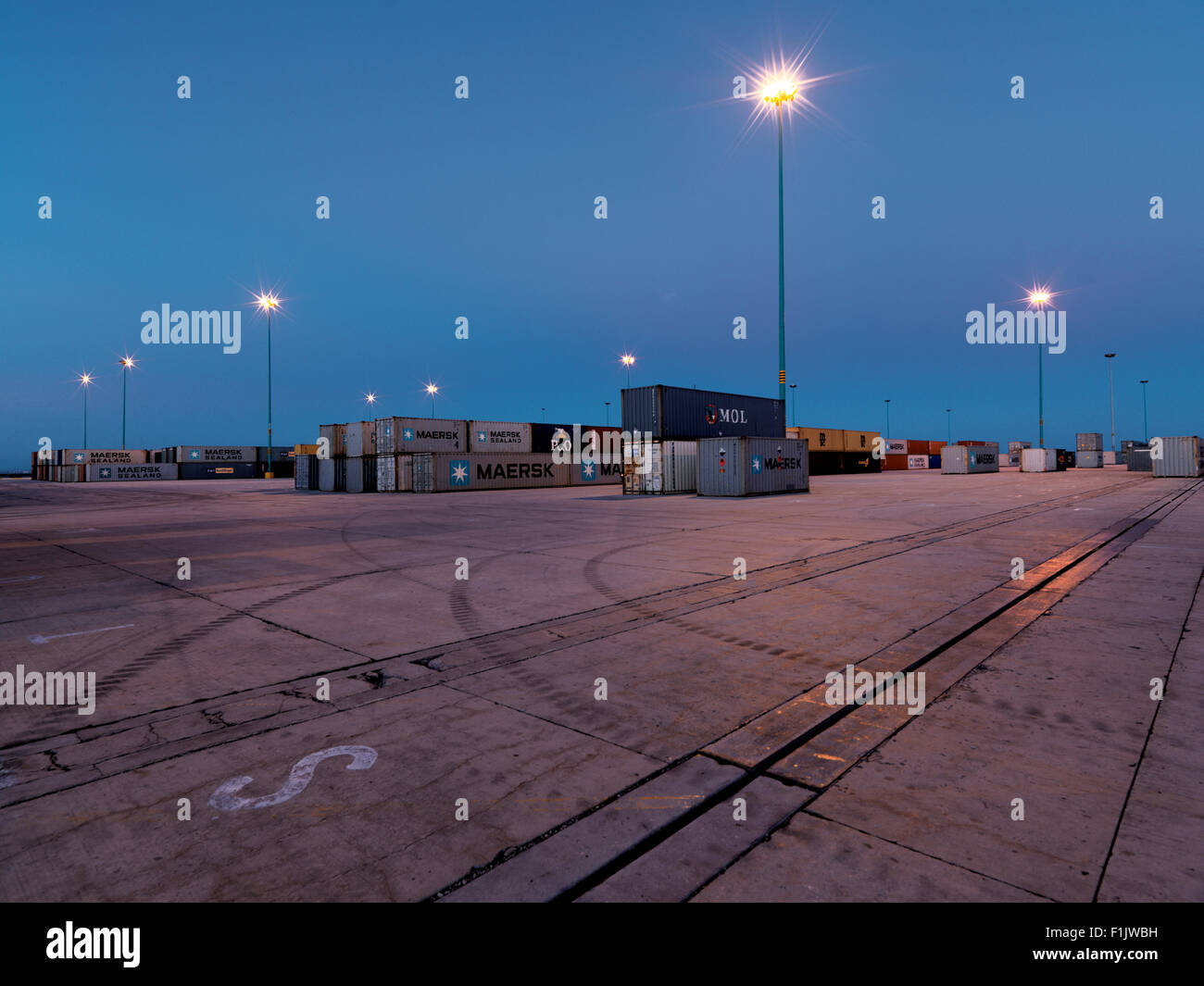 Cargo Containers in Port Elizabeth Harbour Stock Photo - Alamy