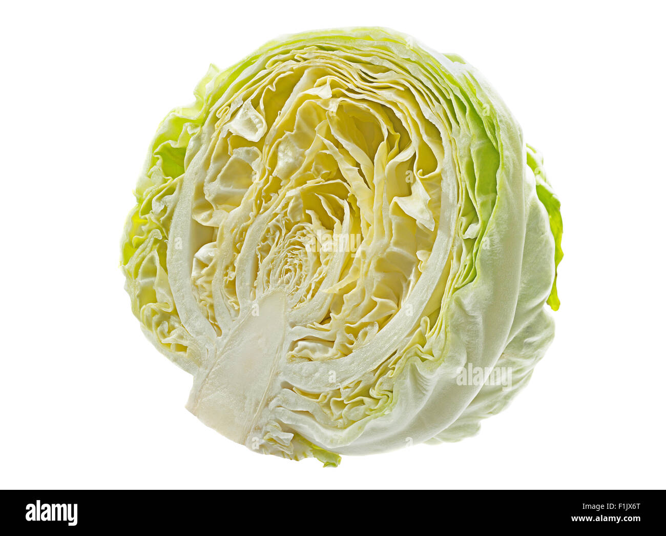 Green salad cabbage part isolated on white background Stock Photo - Alamy