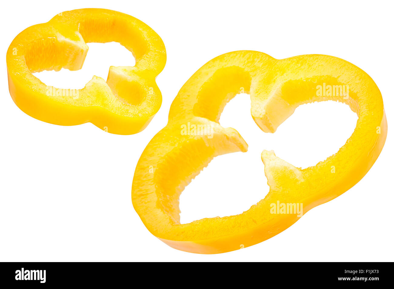 Pepper cross part vegetable isolated on white Stock Photo - Alamy