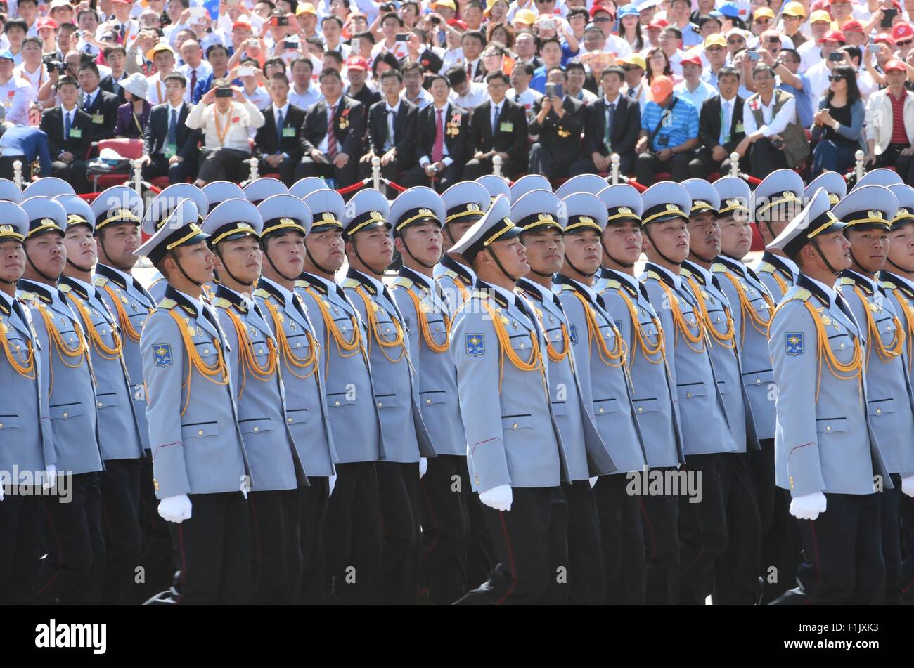 Beijing, China. 3rd Sep, 2015. The Mongolian phalanx attends a parade ...