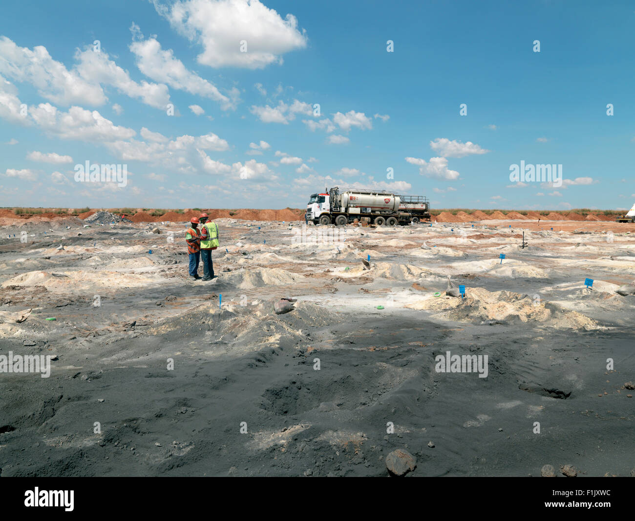 Pumping explosives for blasting, Palesa Coal Mine Stock Photo - Alamy
