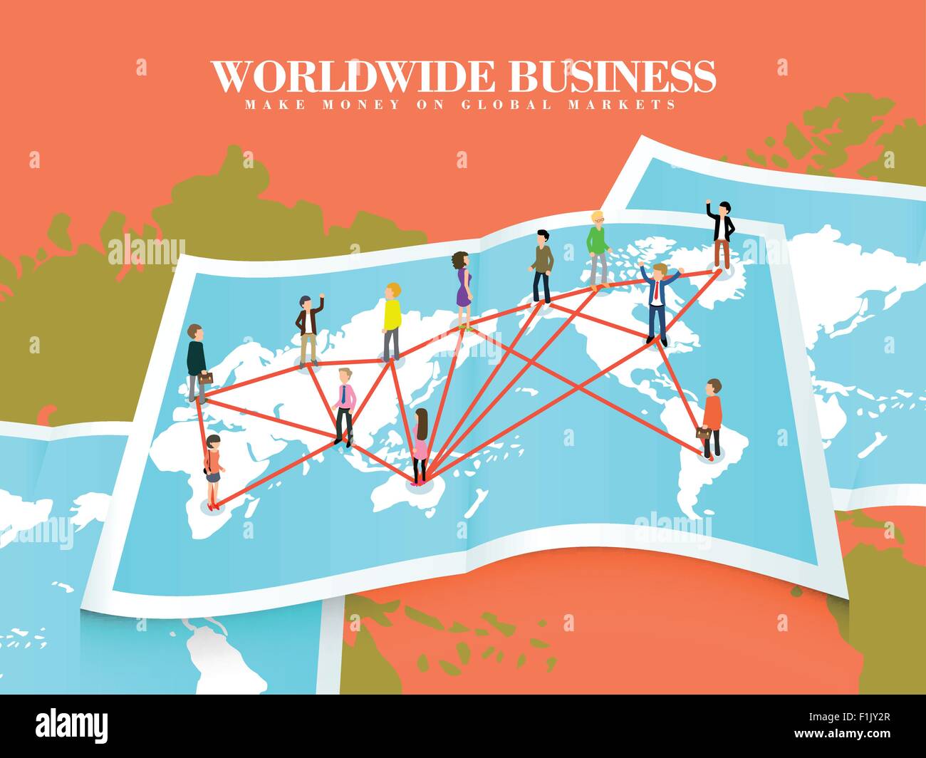 worldwide business concept in flat 3d isometric graphic Stock Vector ...
