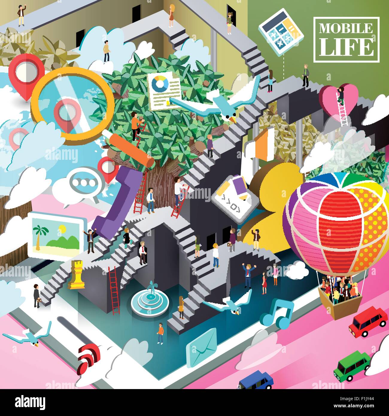 Car virtual guide Stock Vector Images - Alamy