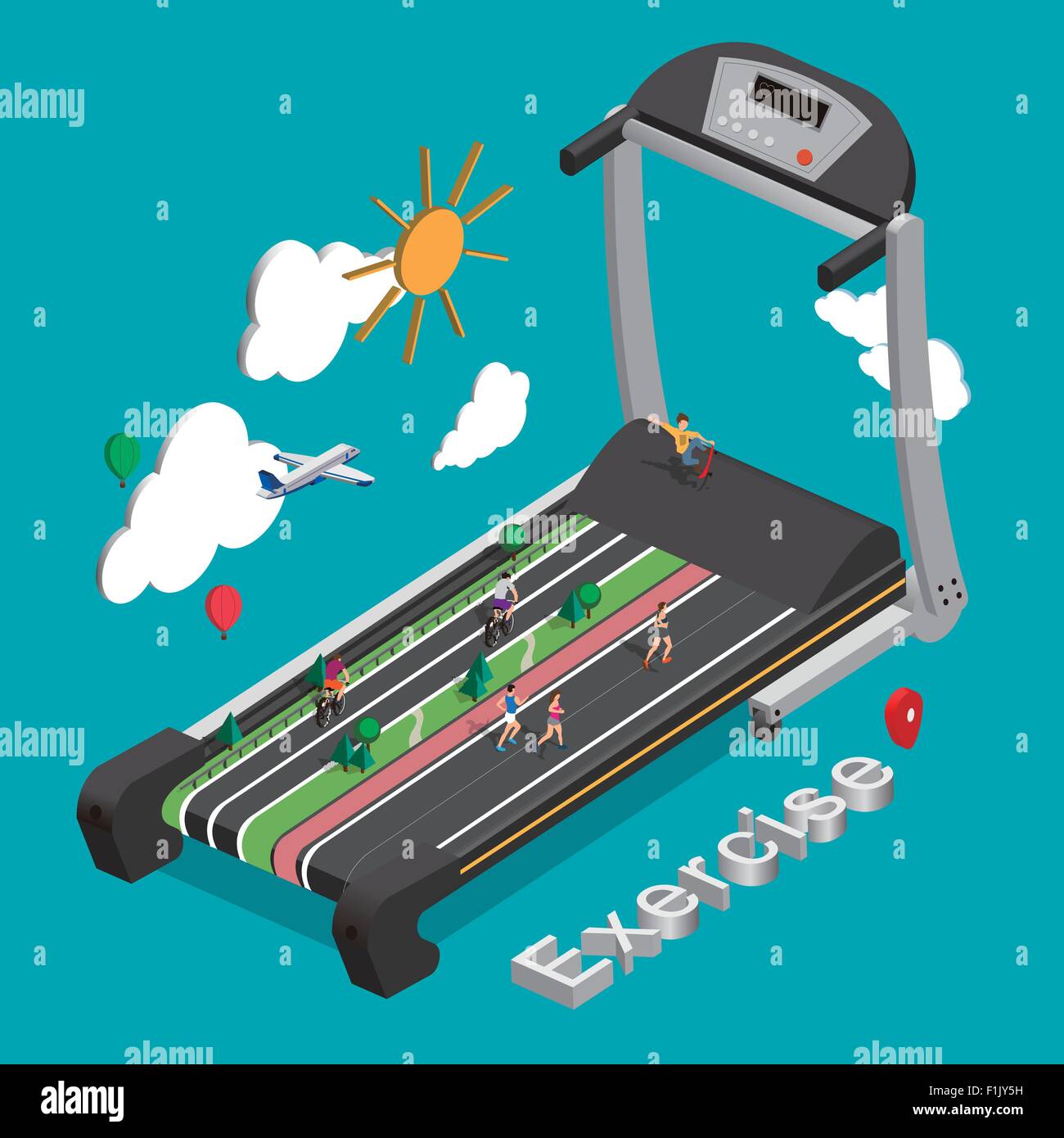 exercise concept in flat 3d isometric graphic Stock Vector Image & Art ...