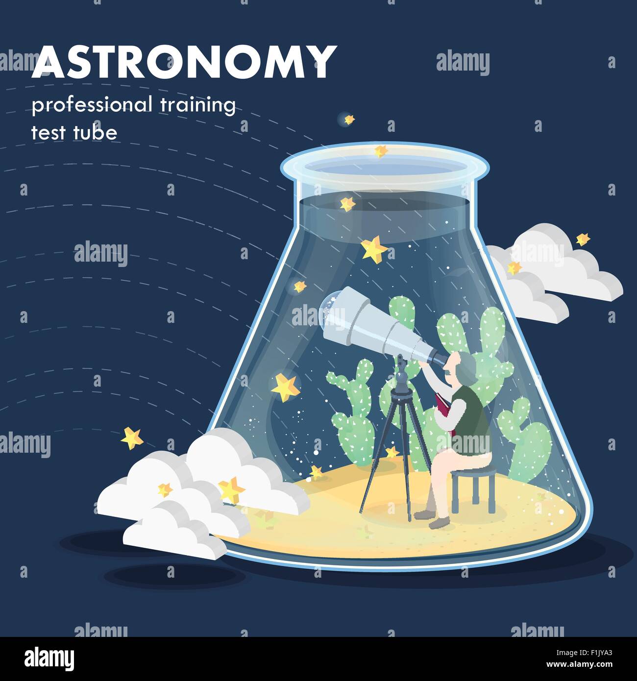 astronomy concept in flat 3d isometric graphics Stock Vector Image ...