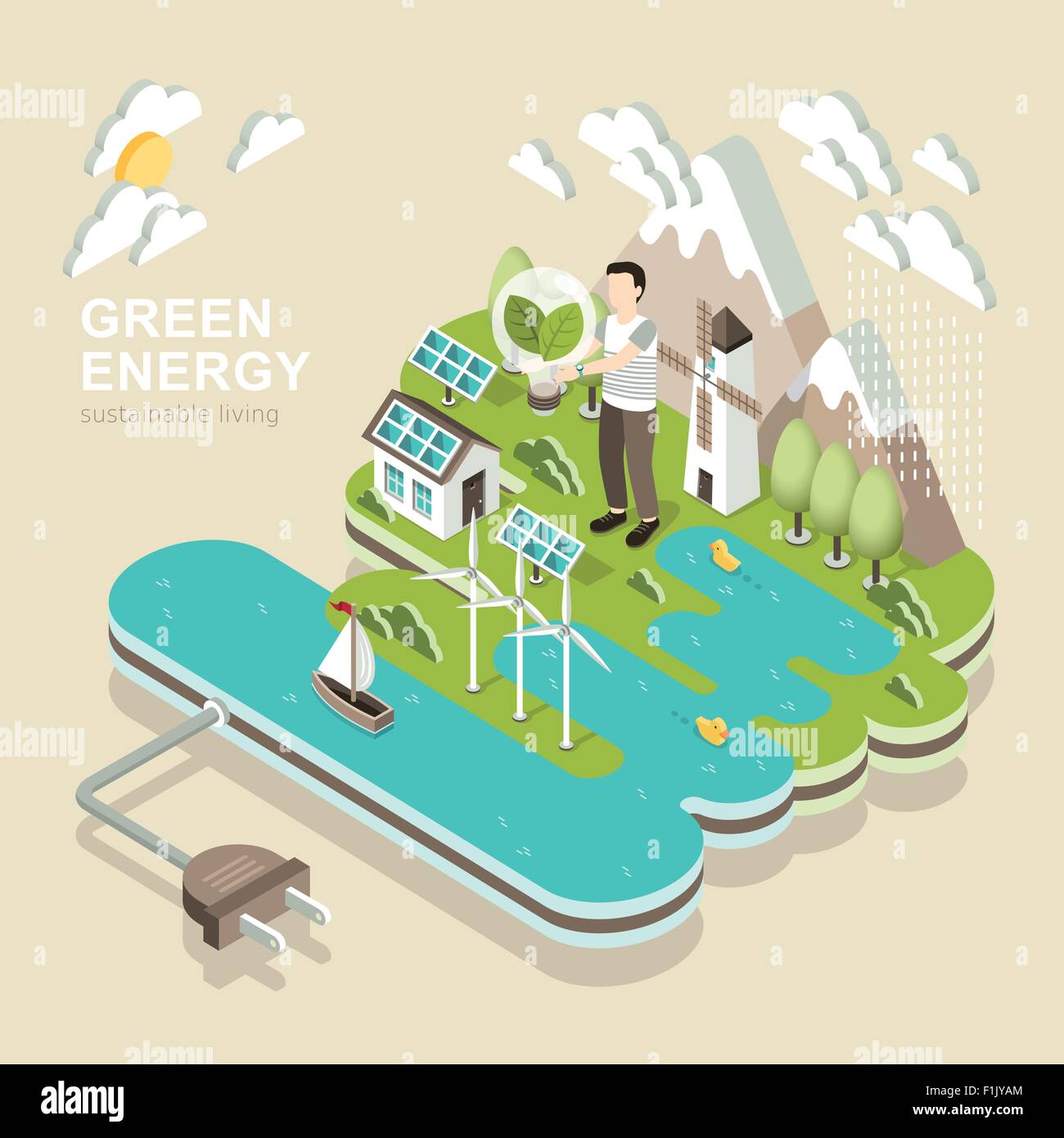 Wind system icon isometric hi-res stock photography and images - Alamy