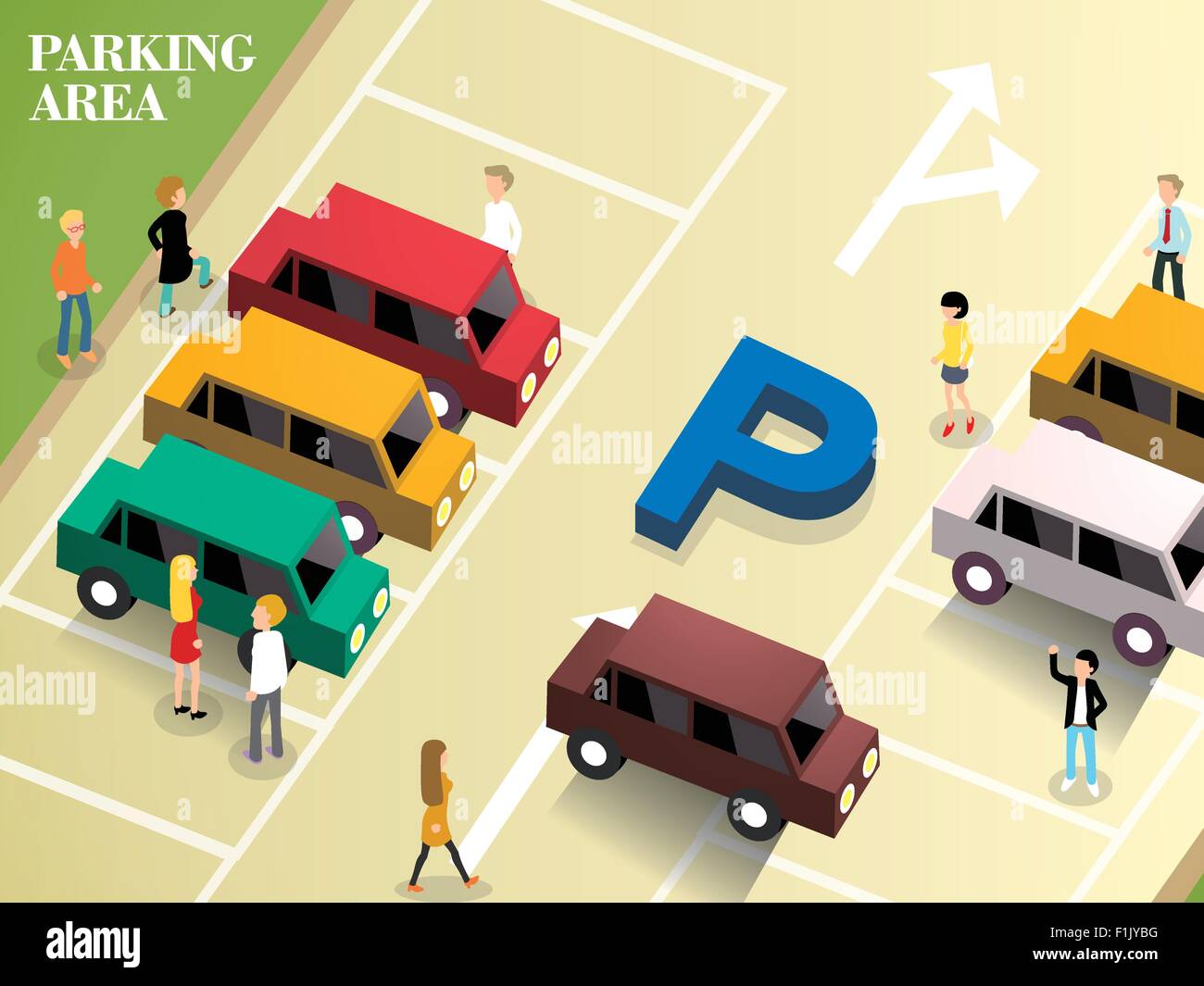 flat 3d isometric design of parking area Stock Vector Image & Art - Alamy