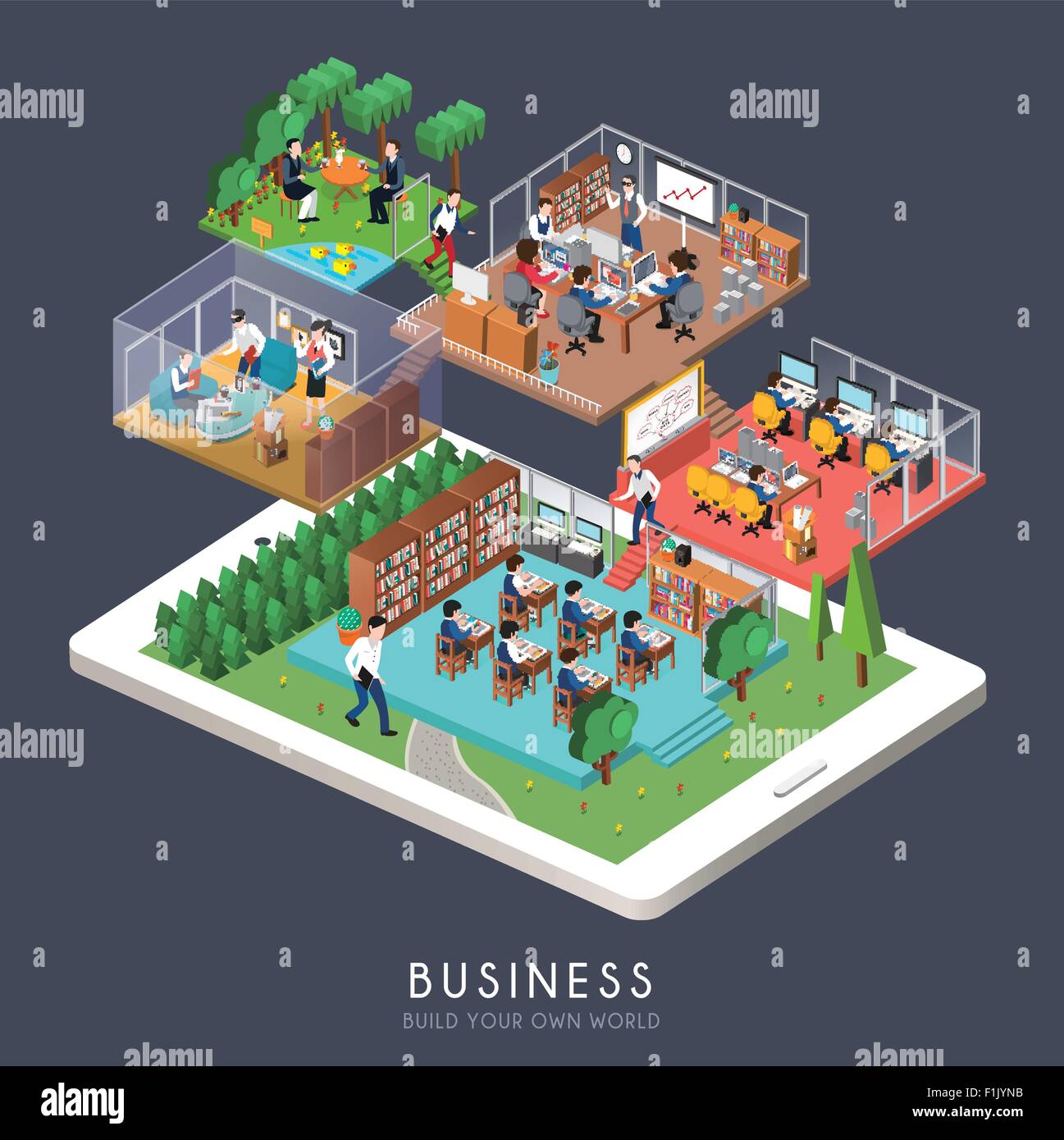 Flat 3d Isometric Design Of Business Concept Stock Vector Image And Art