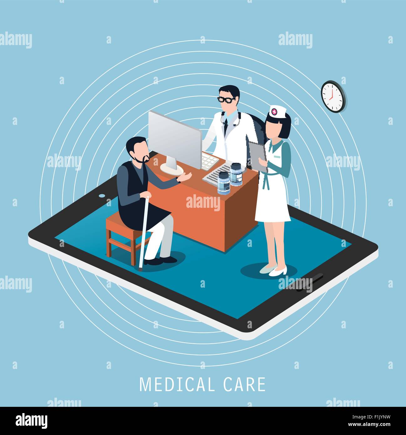 flat 3d isometric design of medical care concept Stock Vector Image ...
