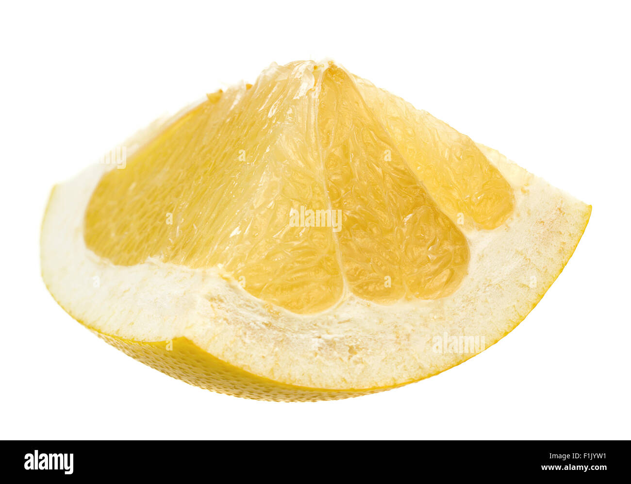 Pomelo citrus fruit slice closeup isolated on white Stock Photo - Alamy