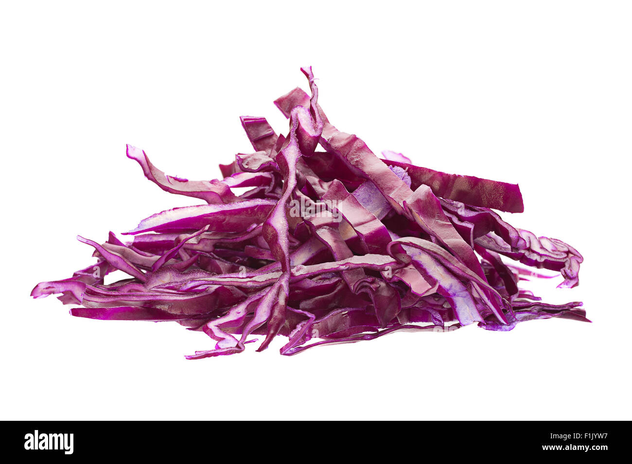 Red cabbage slice heap isolated on white Stock Photo - Alamy