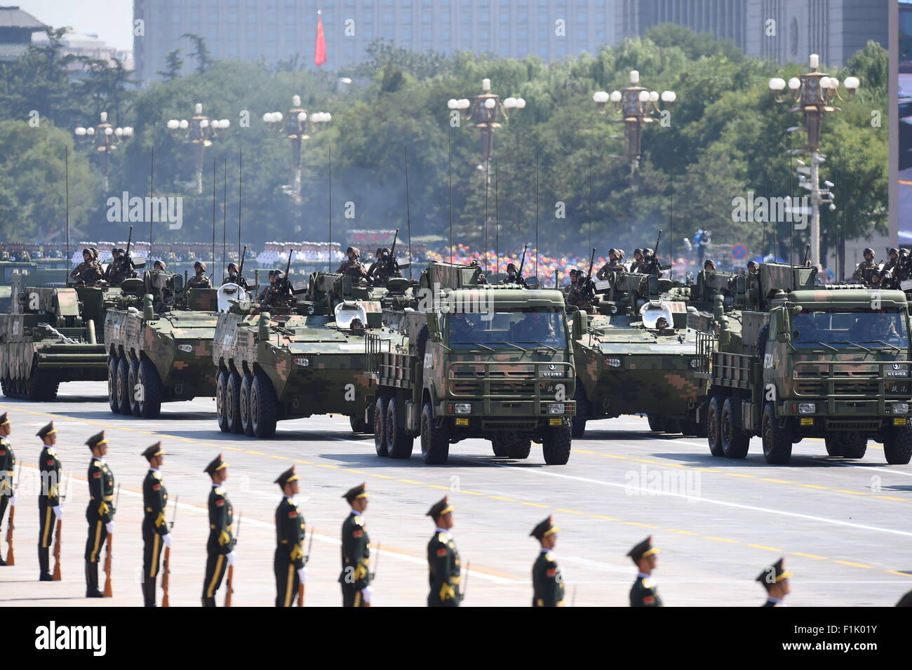 Beijing, China. 3rd Sep, 2015. The armament support phalanx attends the ...
