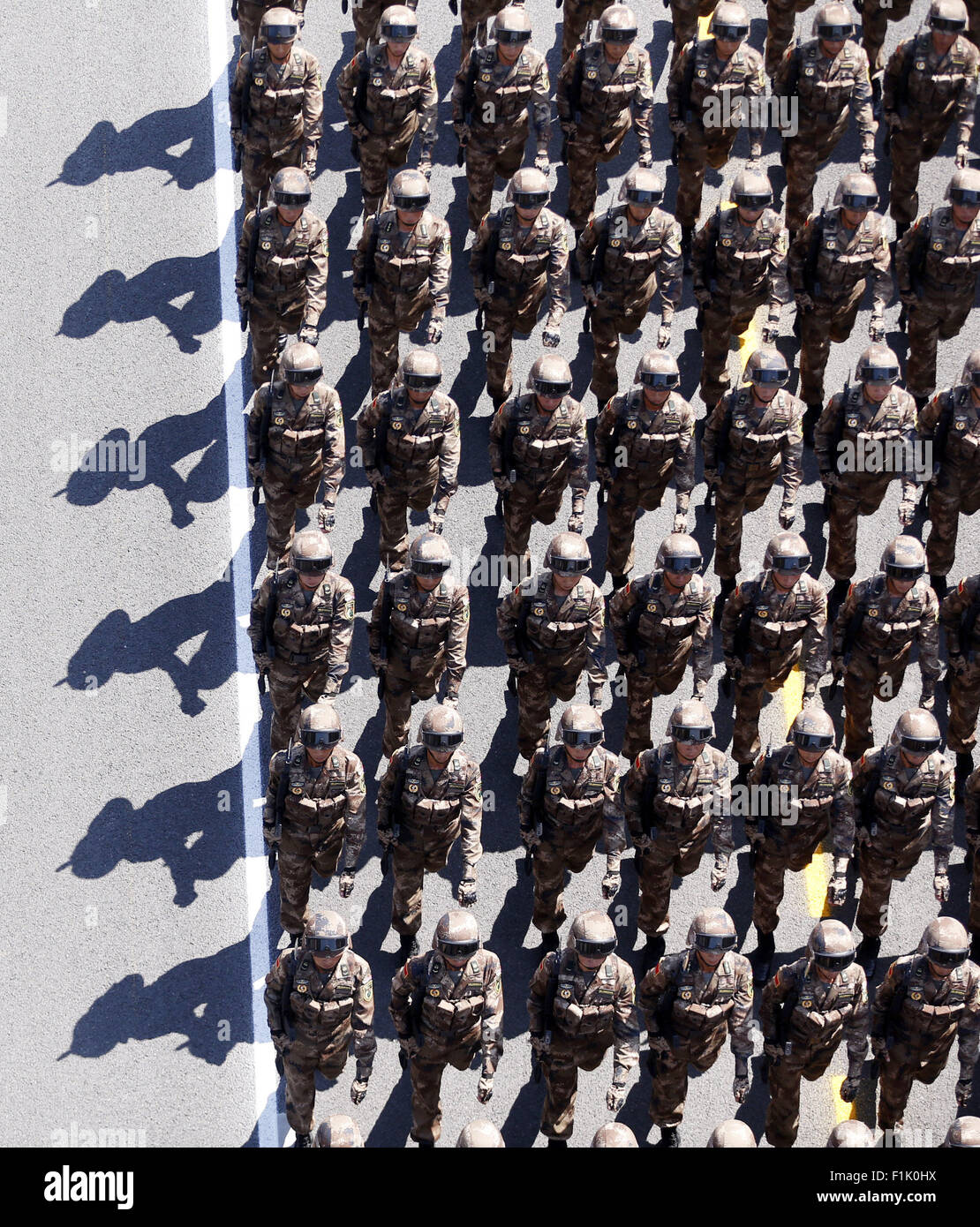 Beijing, China. 3rd Sep, 2015. A phalanx honoring heroes attends the ...