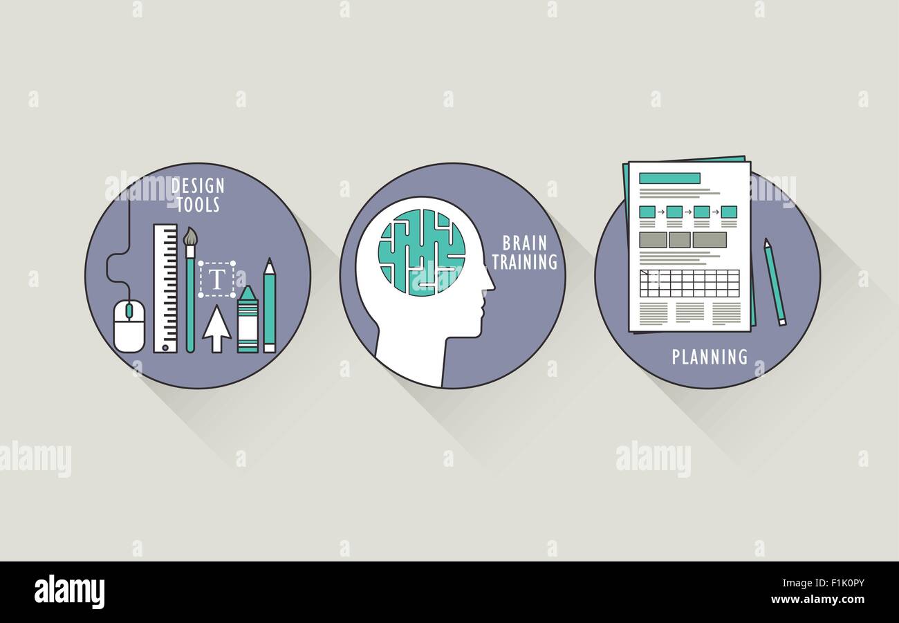 Planning line design style Stock Vector Images - Alamy