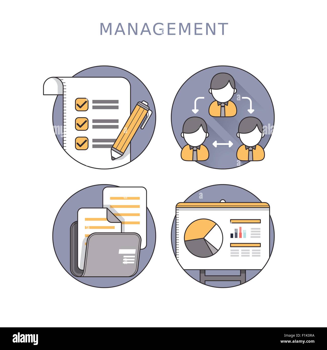 business management concept in thin line style Stock Vector Image & Art ...