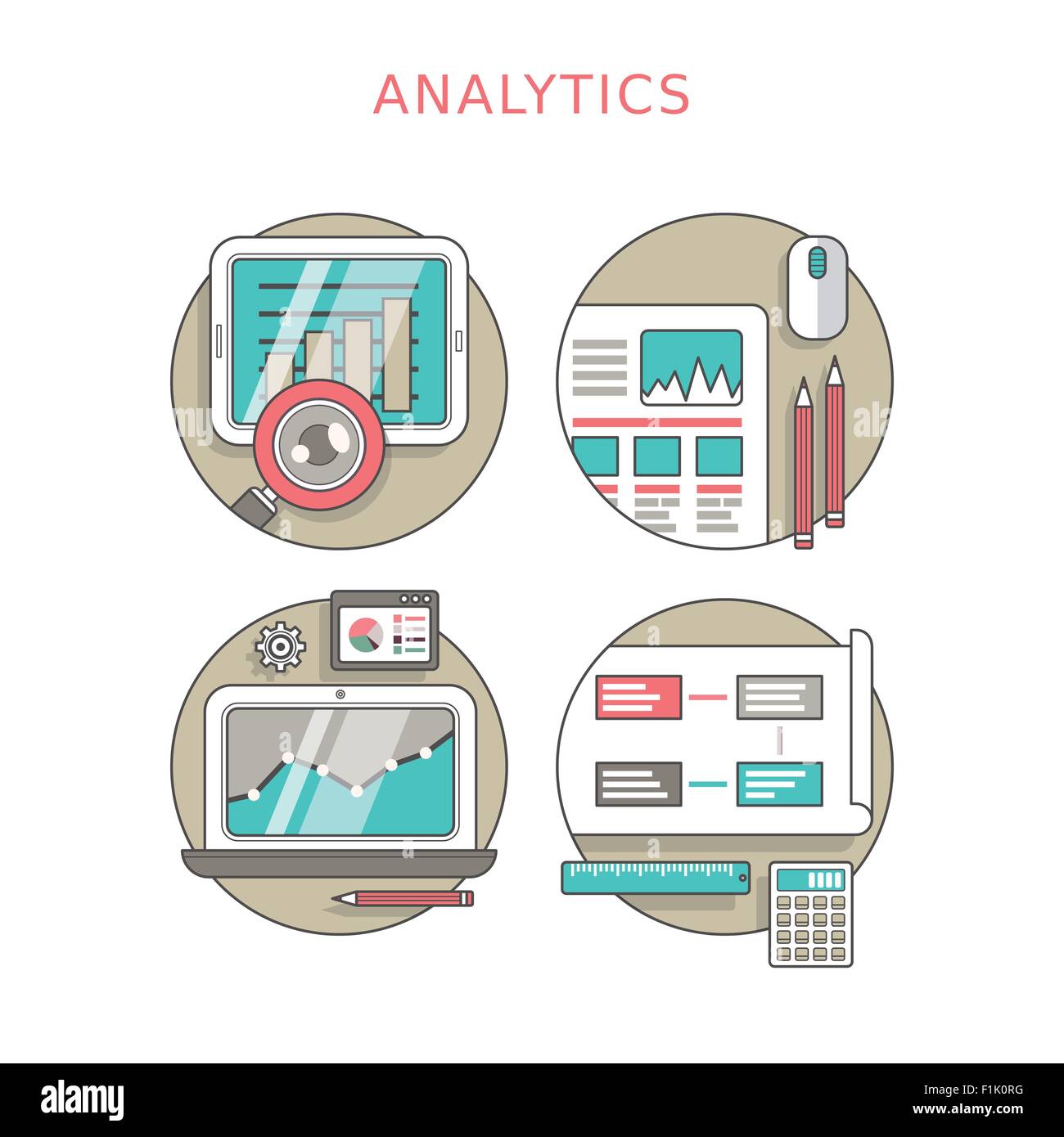 Data engine analytics line Stock Vector Images - Alamy