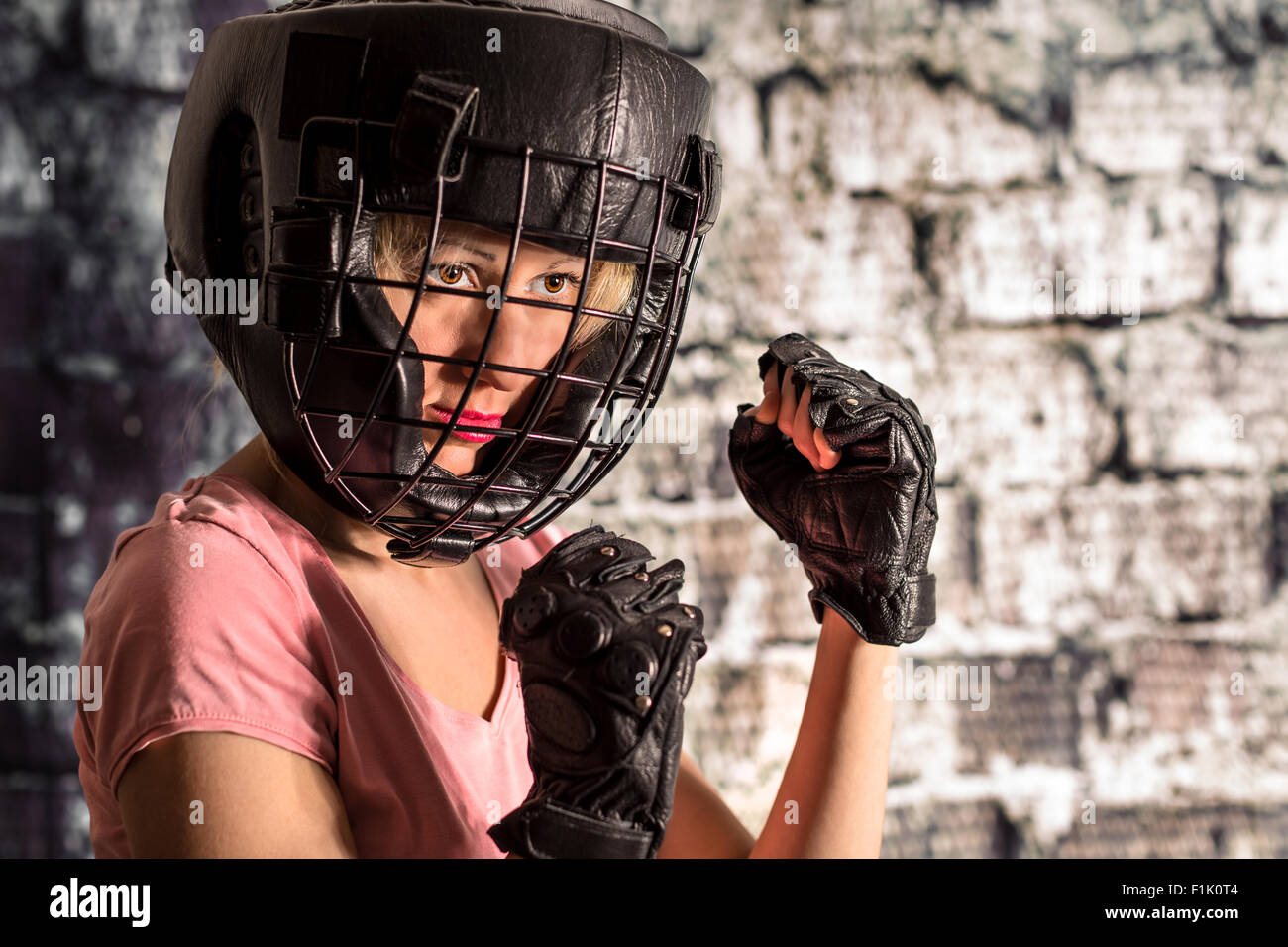Woman and fighter Stock Photo - Alamy