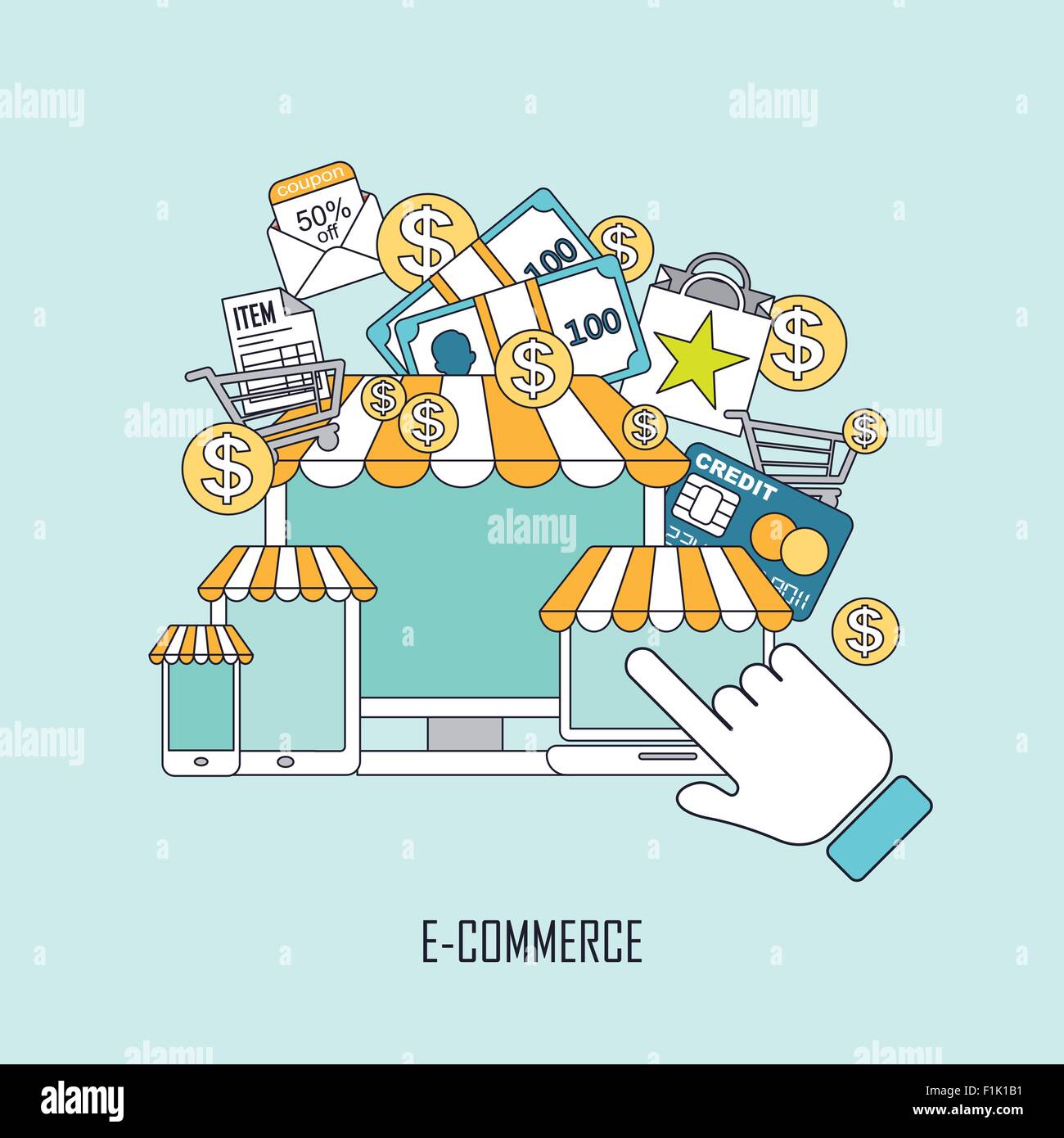 Global online store Stock Vector Images - Alamy