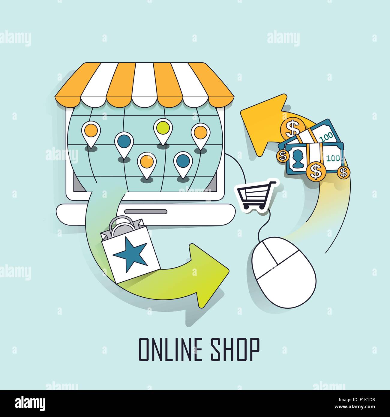 Global online store Stock Vector Images - Alamy