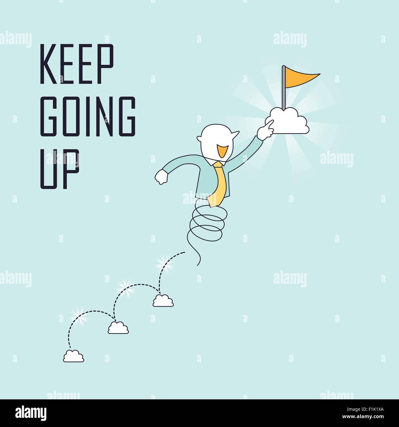 success concept: keep going up to the goal in line style Stock Vector ...