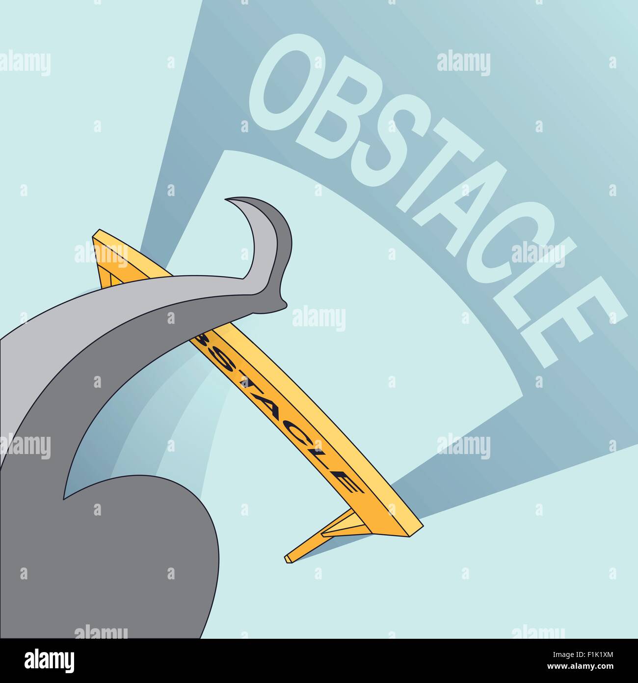 success concept: jumping across obstacle in line style Stock Vector ...