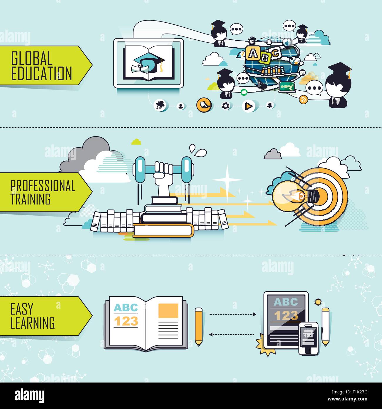 education concept: global education-professional training-easy learning ...