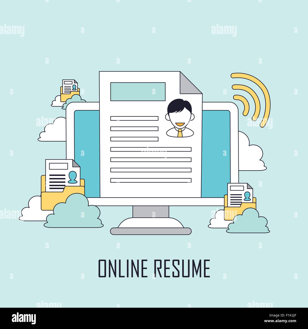 Company employee analyzing online Stock Vector Images - Alamy