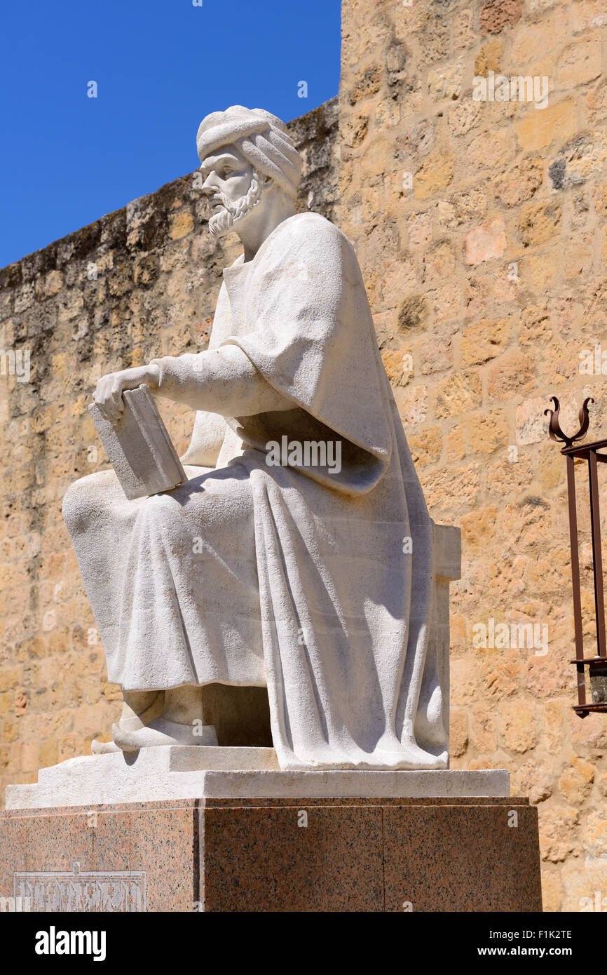 Statue of Averroes next to Old City Walls of Cordoba, Andalusia, Spain ...