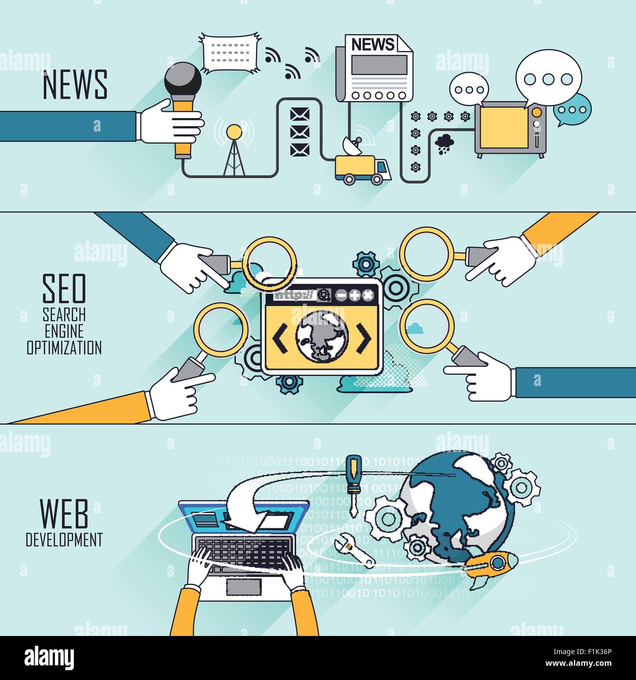 Web development concept in Stock Vector Images - Alamy