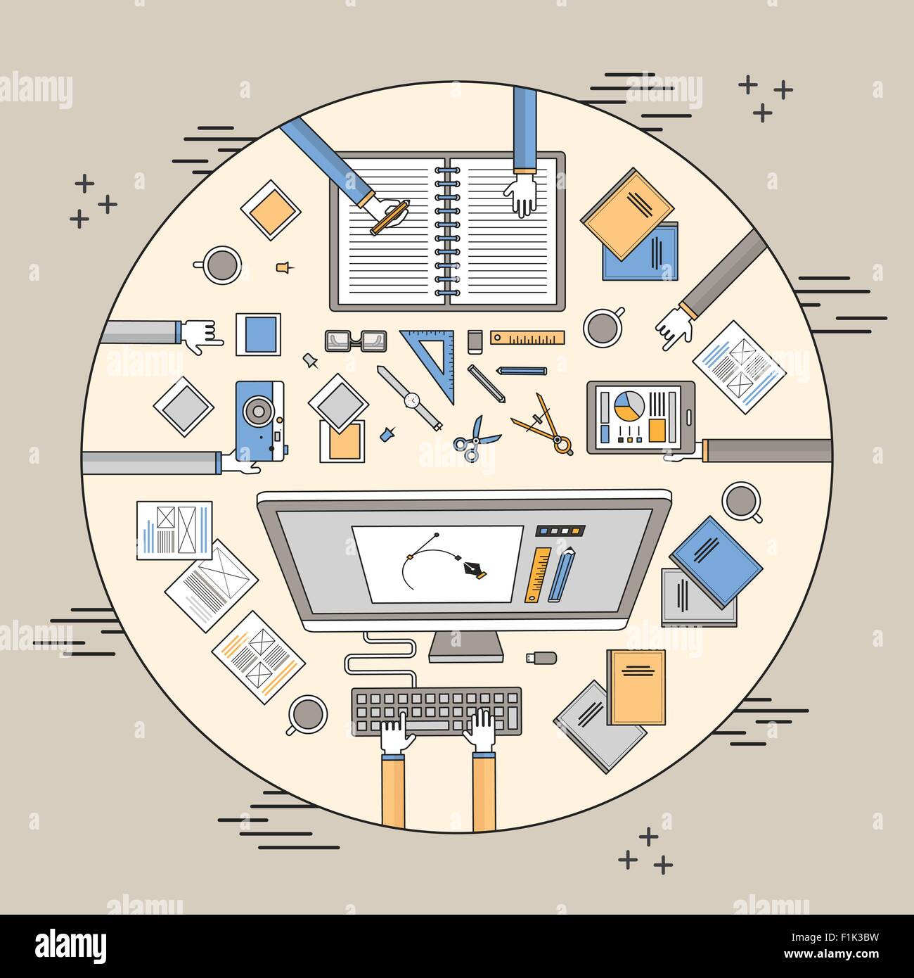 top view of creative process in line style Stock Vector Image & Art - Alamy