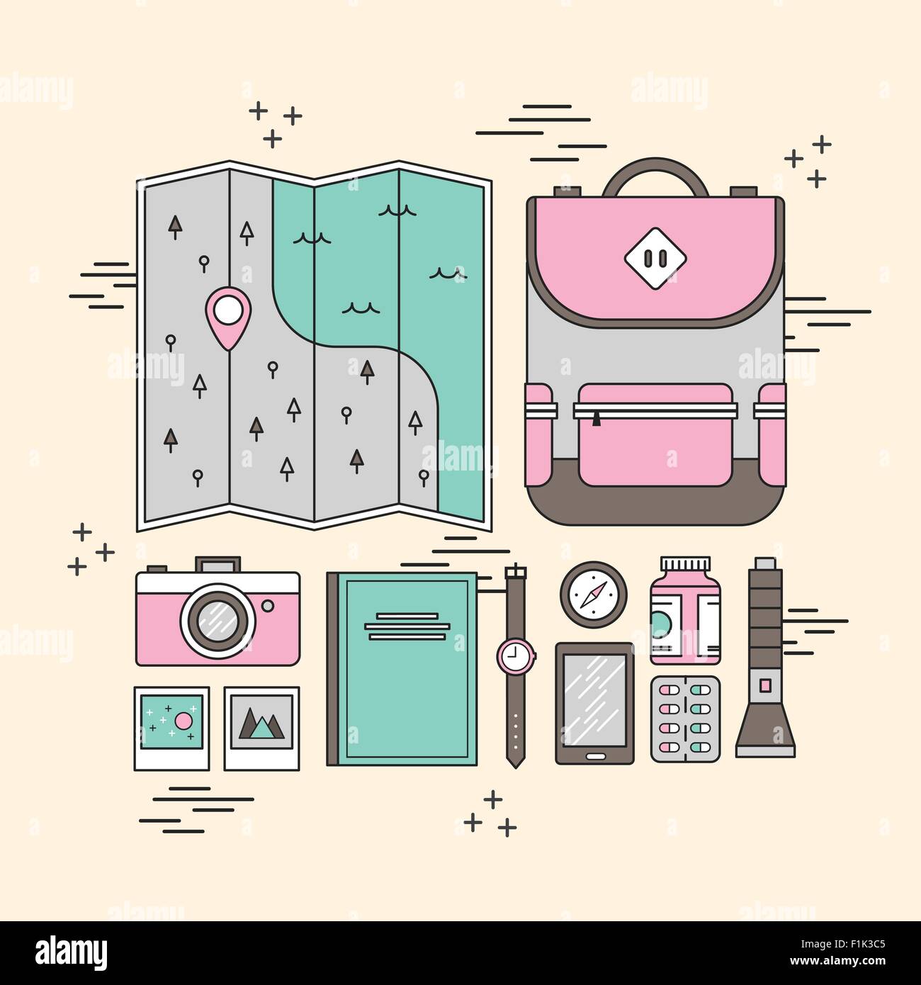 Tourism items Stock Vector Images - Alamy