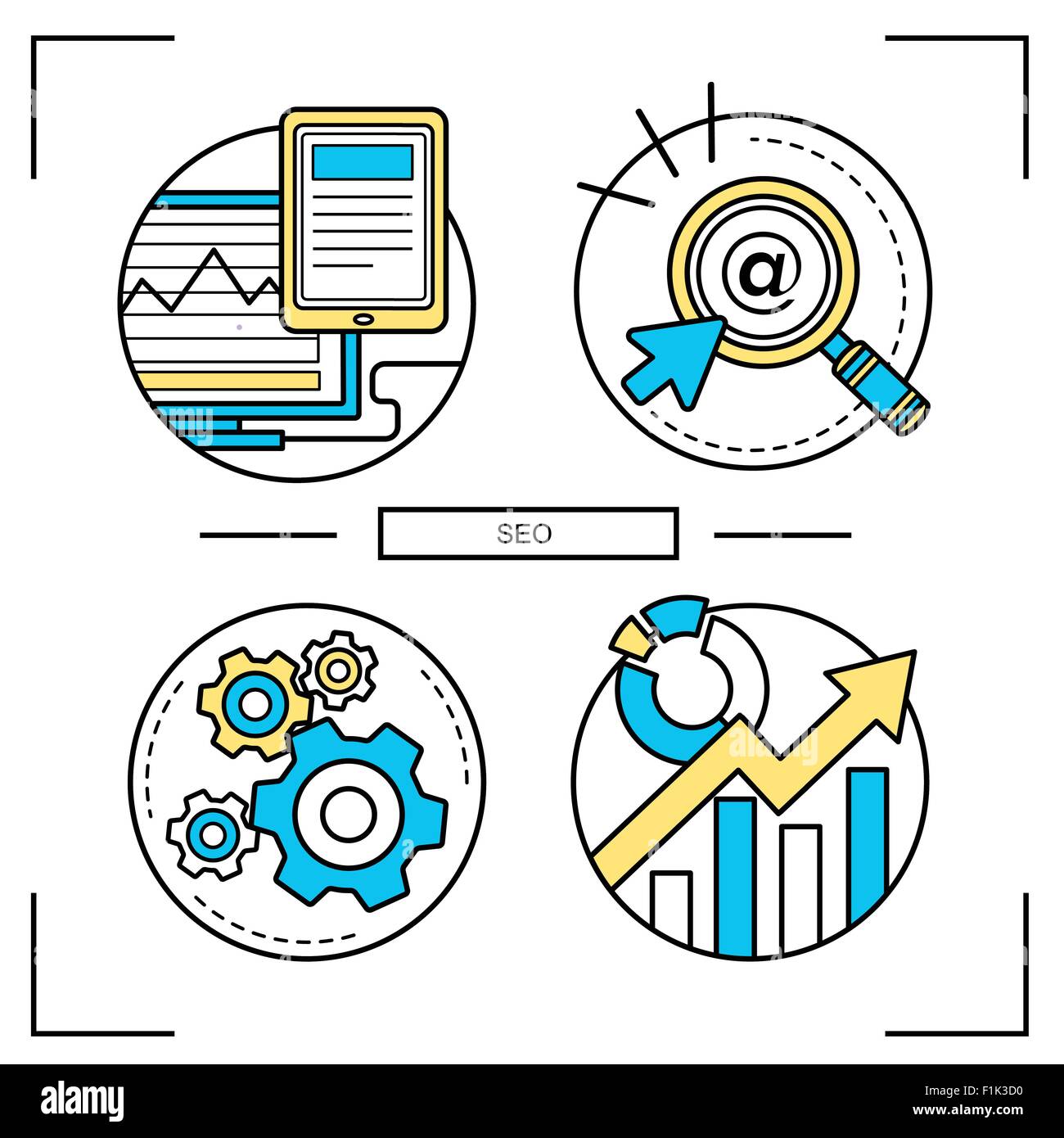 Seo icon simple line Cut Out Stock Images & Pictures - Alamy