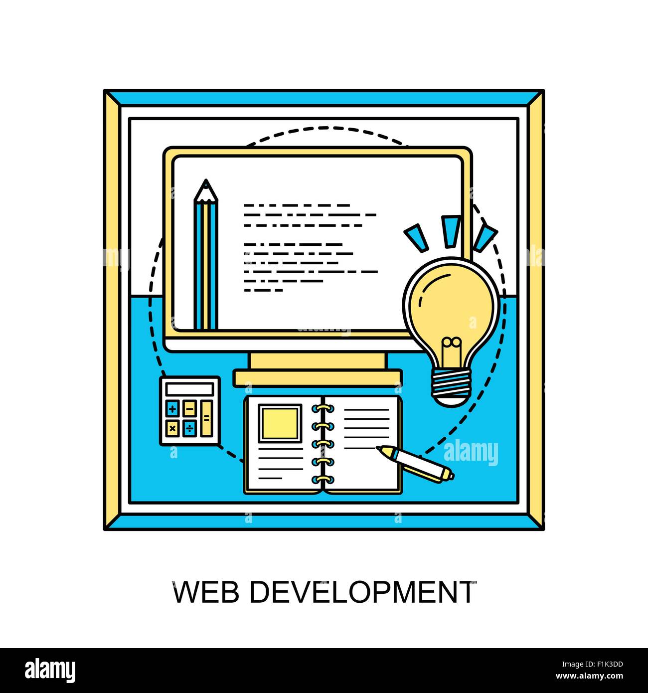web development concept: web page and laptop in line style Stock Vector Image & Art - Alamy