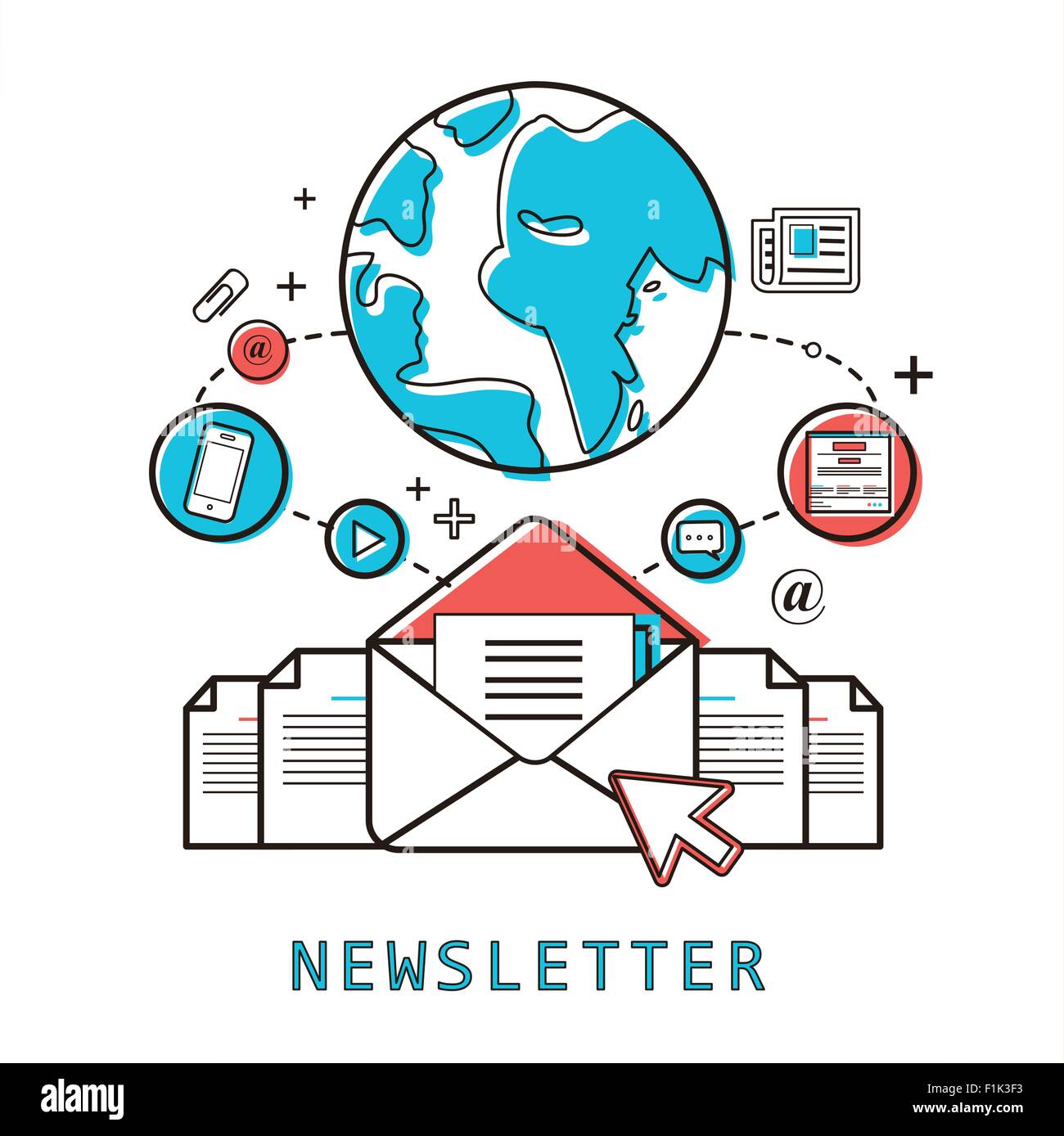 Mail icon in outline style Stock Vector Images - Alamy