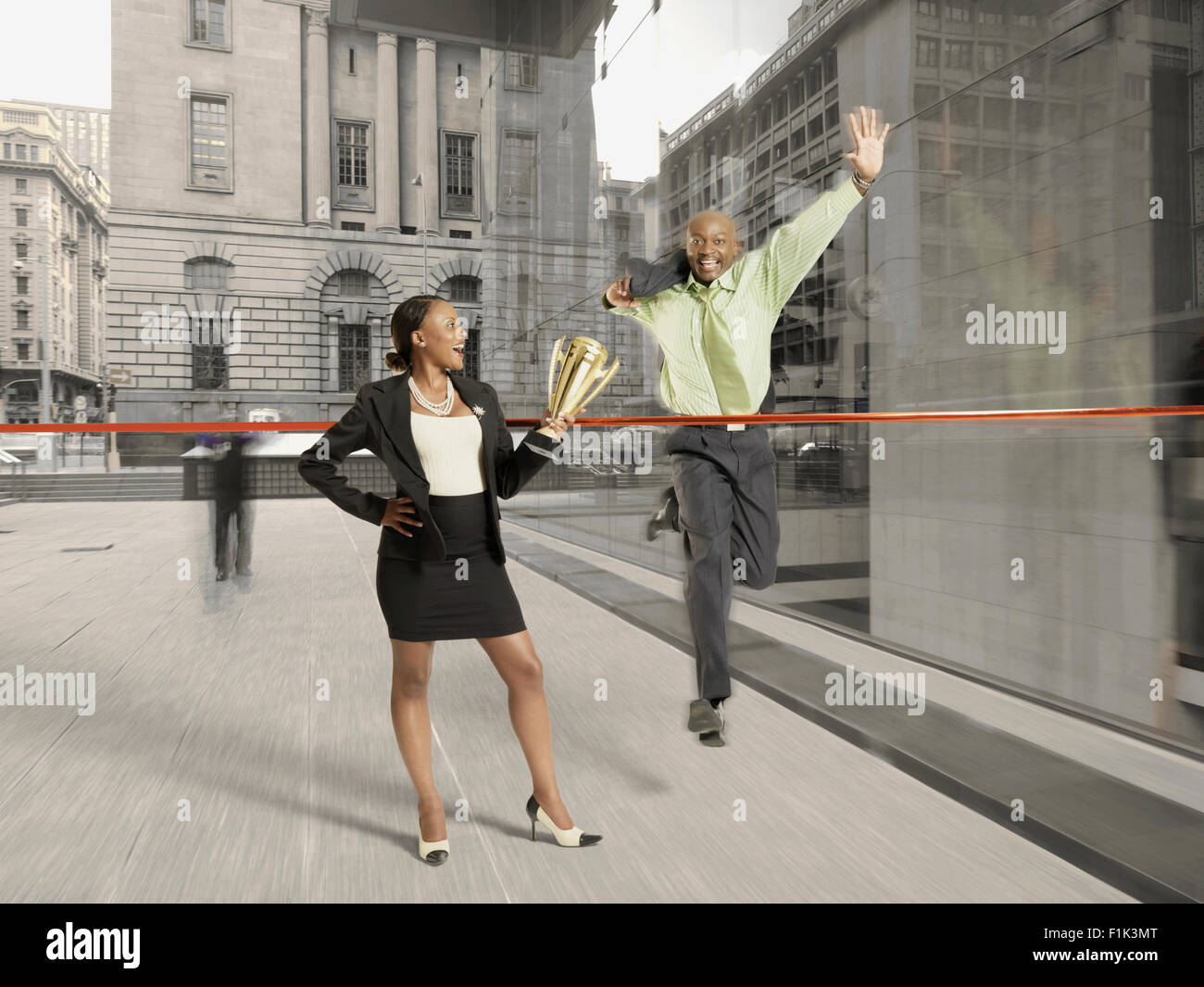 Running through finish line hi-res stock photography and images - Alamy