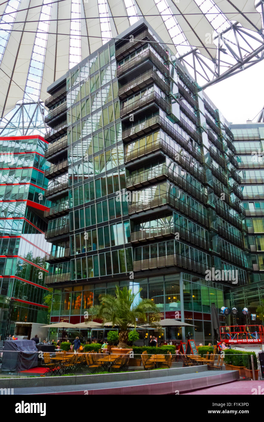 Inner courtyard, with restaurants and stage, Sony Center, Potsdamer ...